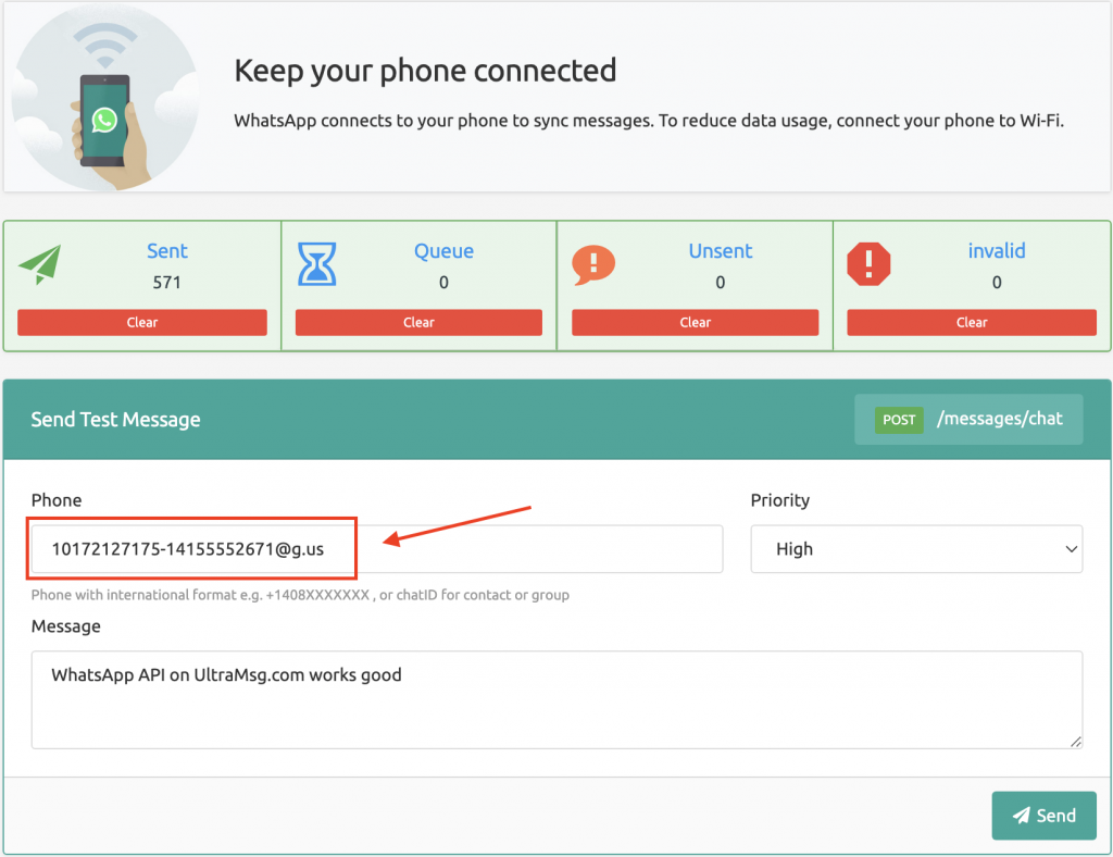Send Message To WhatsApp Group Using WhatsApp API